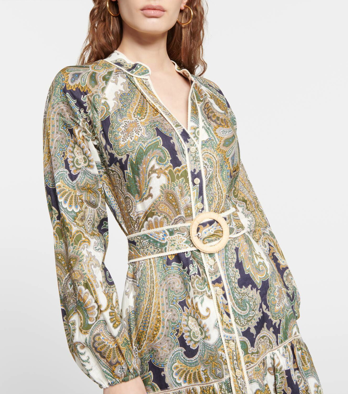 Veronica Beard Kadar printed linen midi dress Veronica Beard