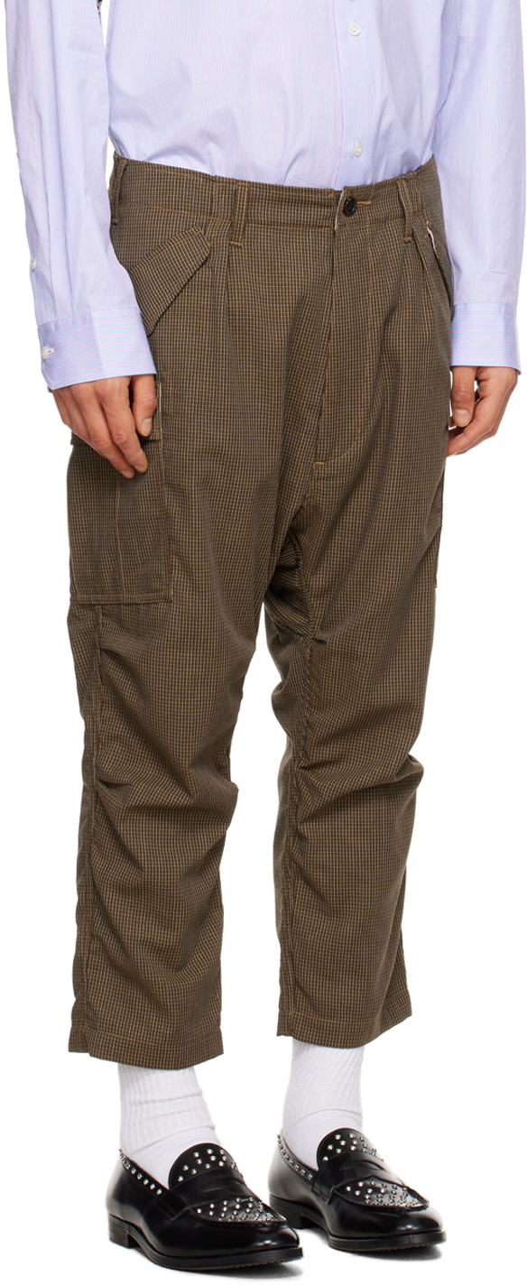 Junya Watanabe Brown Check Cargo Pants Junya Watanabe