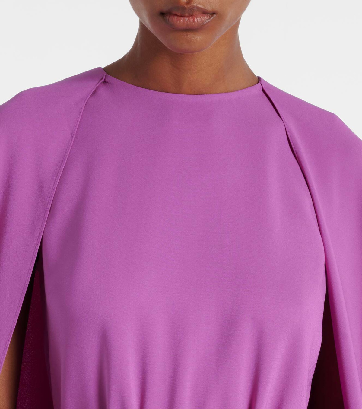 Oscar de la Renta Caped silk-blend gown Oscar de la Renta