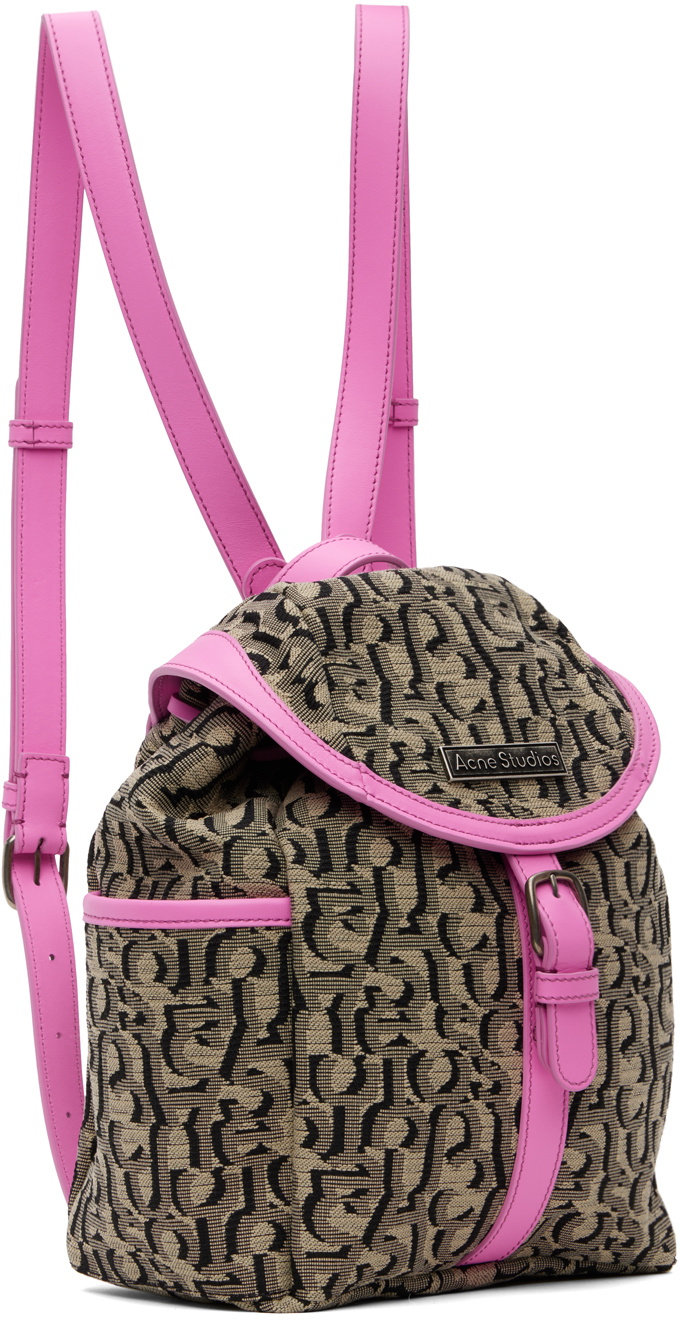 Acne Studios Beige Mini Monogram Backpack Acne Studios