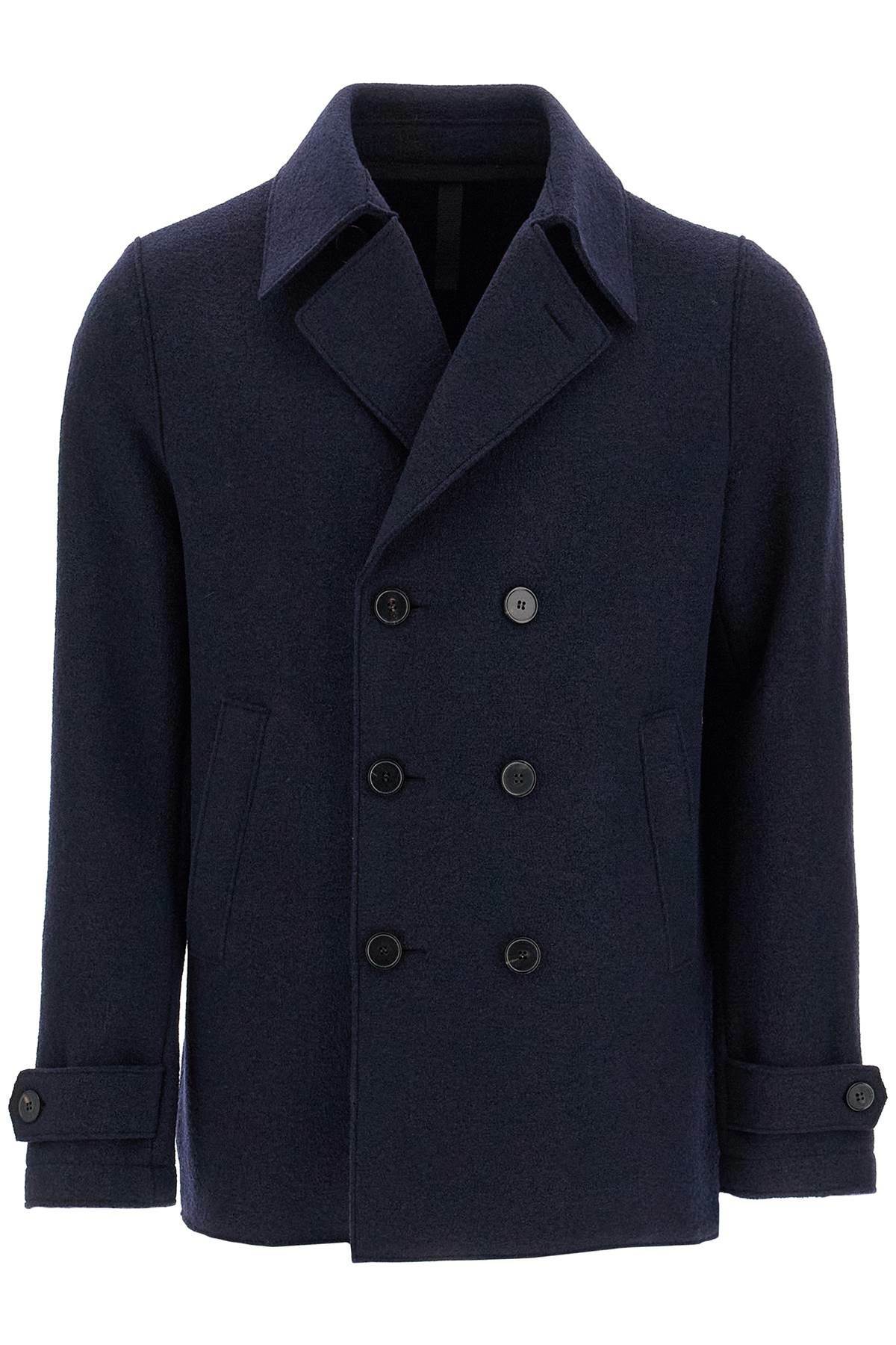 HARRIS WHARF LONDON double-breasted woolen caban Blue Harris Wharf London