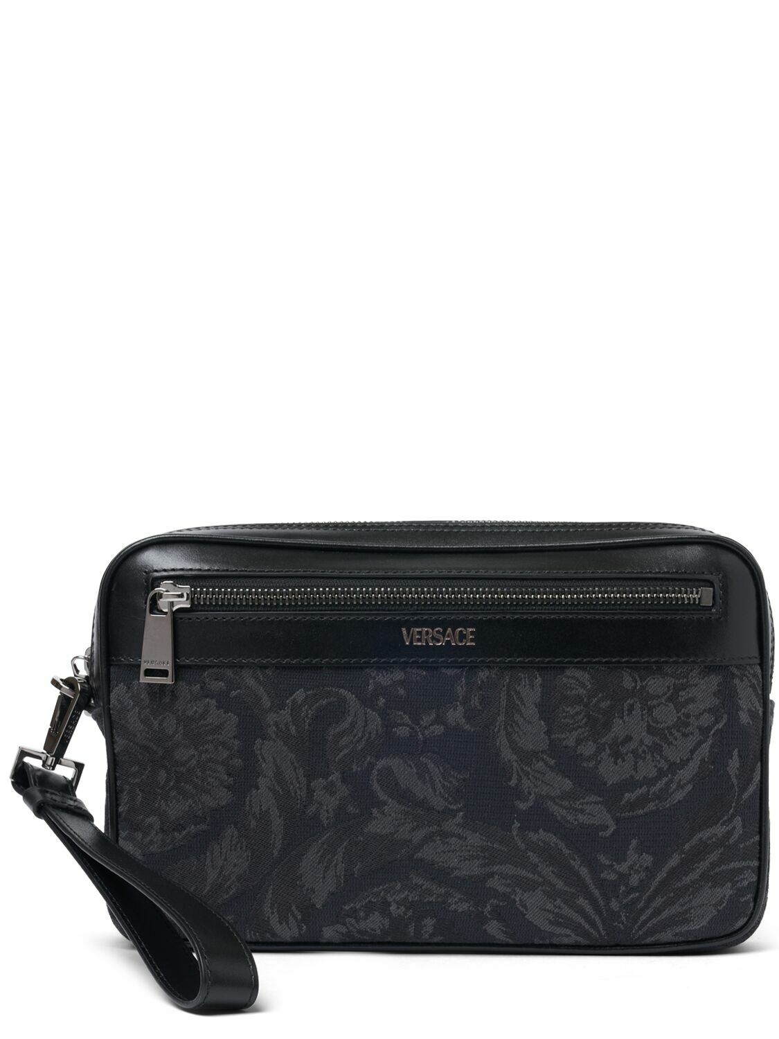 VERSACE - Jacquard Logo Zipped Pouch Versace