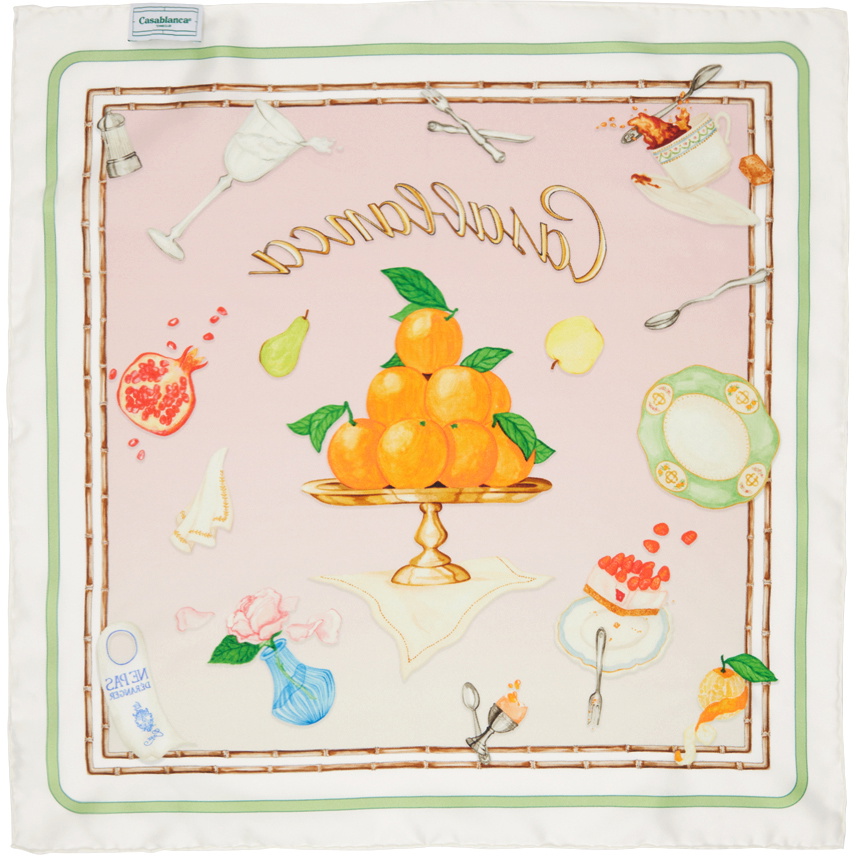Casablanca White Fruit Scarf Casablanca