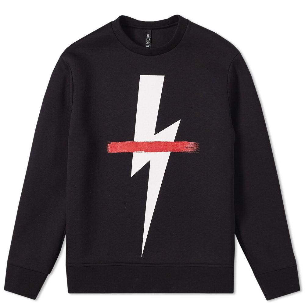 Neil Barrett Crossed Out Bolt Crew Sweat Black Neil Barrett