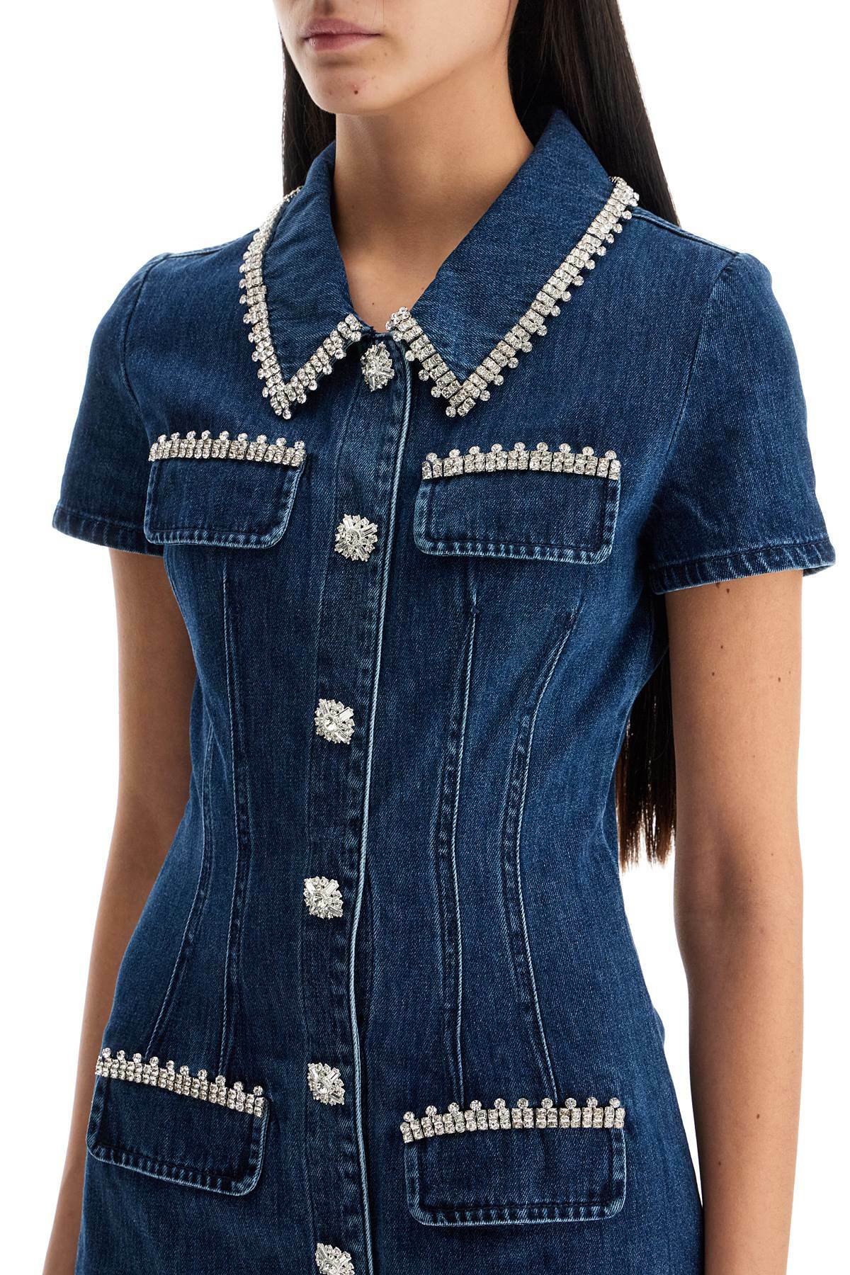SELF PORTRAIT short-sleeved mini dress Blue Self-Portrait