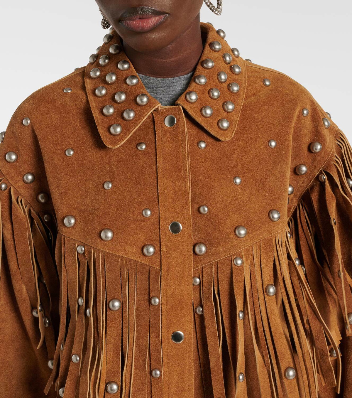 Isabel Marant Fenzy embellished fringed suede jacket Isabel Marant