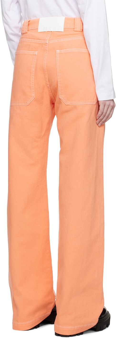 MSGM Orange Baggy Jeans MSGM