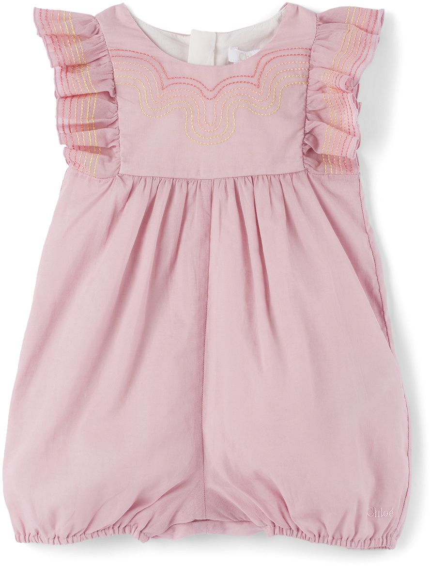 Chloé Baby Purple Ruffle Jumpsuit Chloe