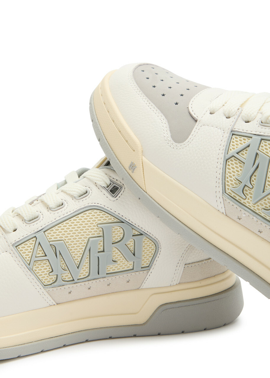 Amiri Classic Panelled Grained Leather Sneakers Grey Amiri