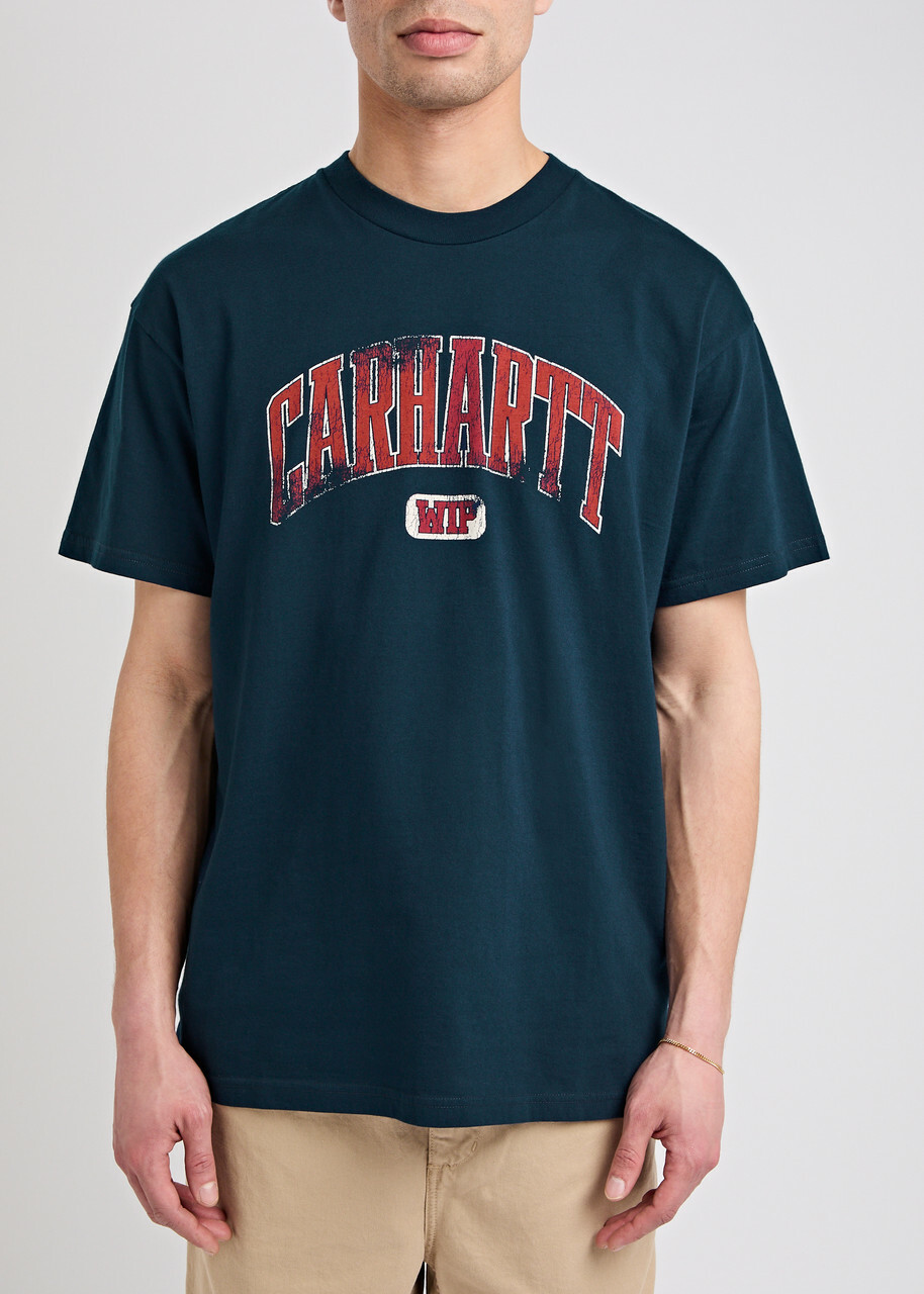 Carhartt Wip Car Lecture Logo-print Cotton T-shirt Navy Carhartt WIP