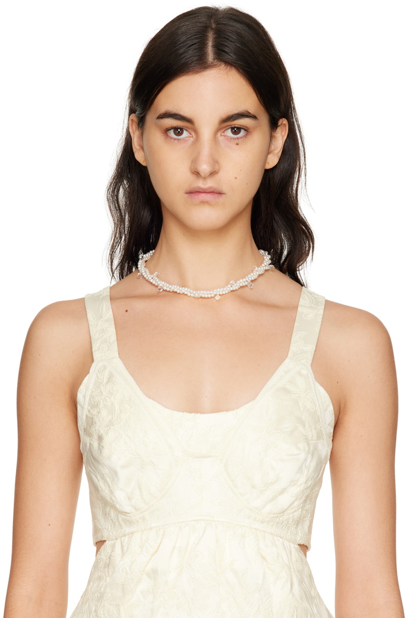Simone Rocha White Twisted Necklace Simone Rocha