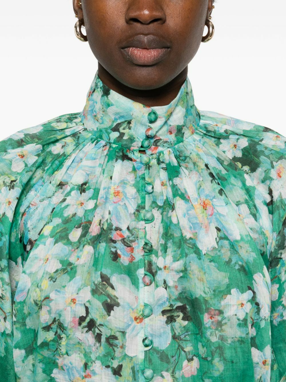 ZIMMERMANN Green Everley Blouse Zimmermann