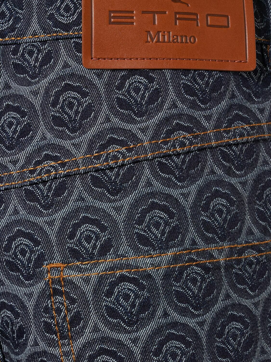 ETRO Printed Denim High Rise Wide Jeans Etro