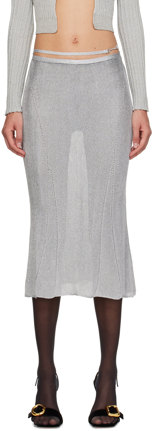 Jacquemus Silver Guirlande 'La Jupe Brilho' Midi Skirt Jacquemus