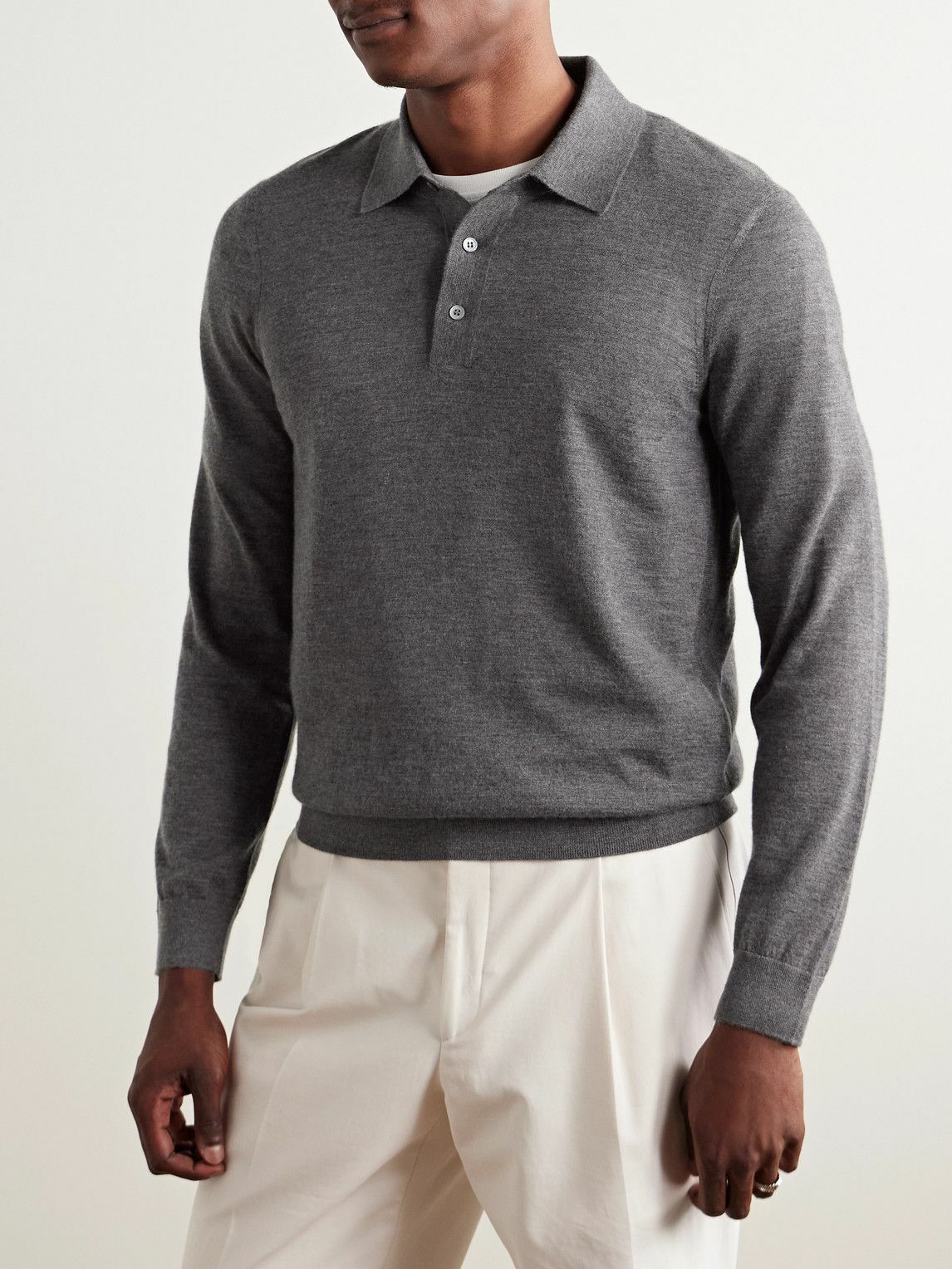 Dunhill - Cashmere Polo Shirt - Gray Dunhill