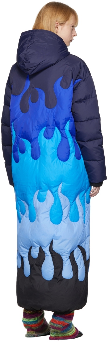 AGR Blue Down Fire Puffer Coat AGR