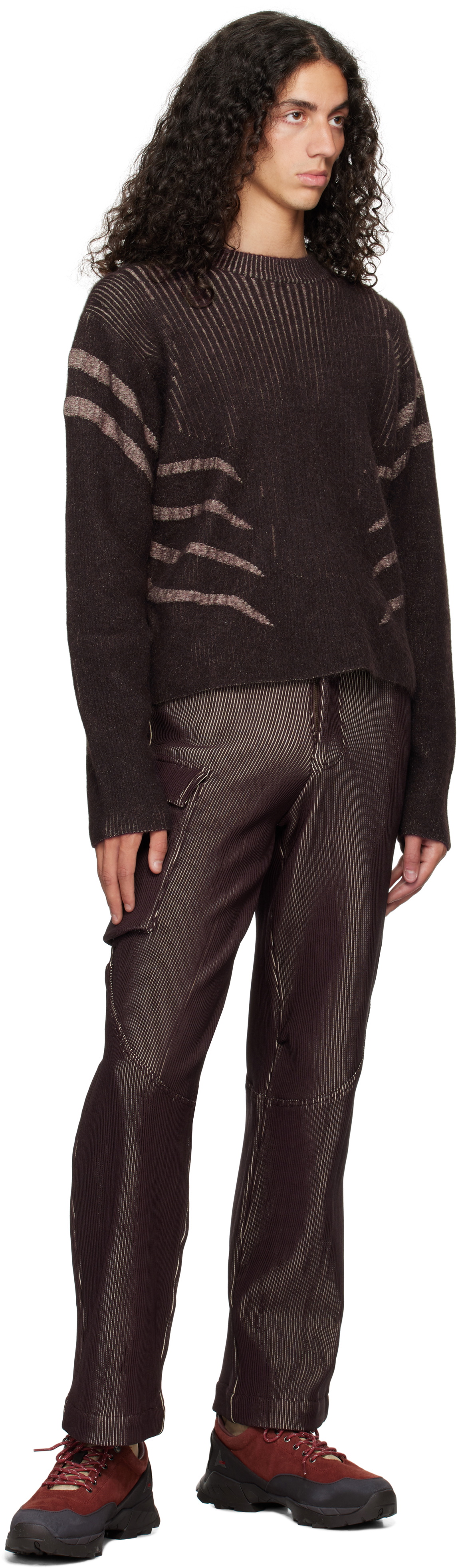 Charlie Constantinou Brown Mohair & Wool Blend Plated Sweater Charlie ...