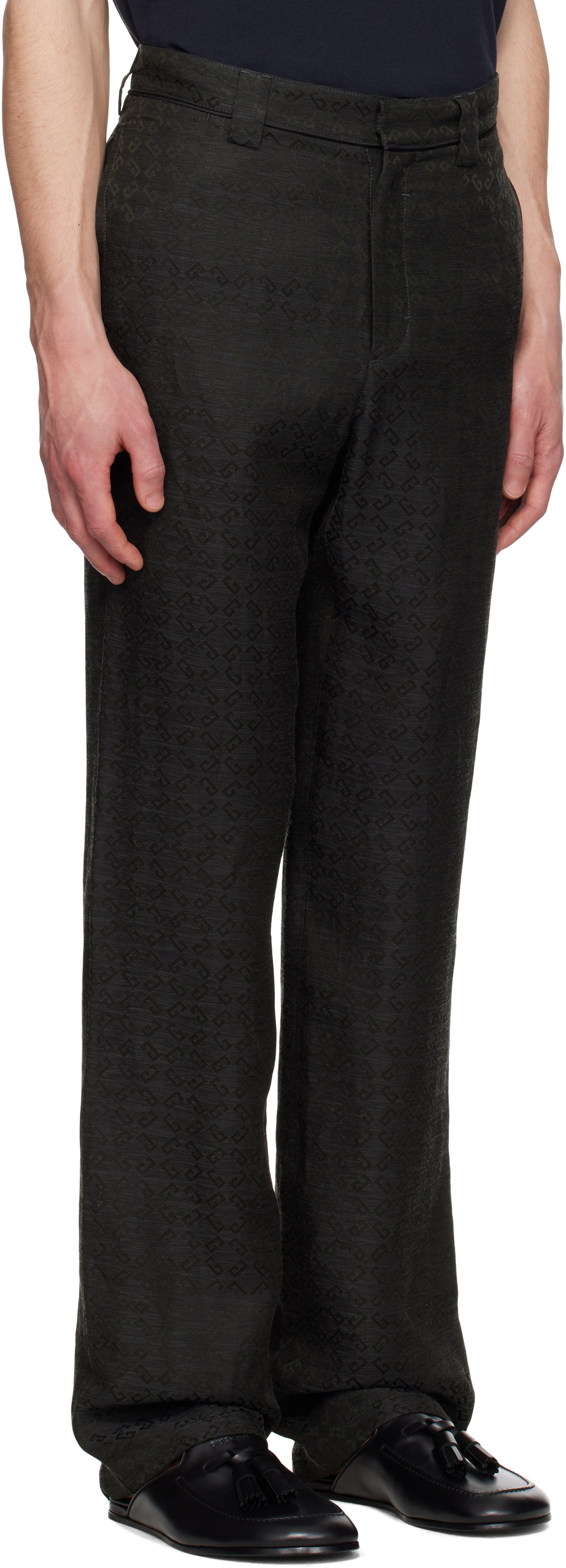 Givenchy Gray Monogram 72 Chino Matching Evening Trousers Givenchy