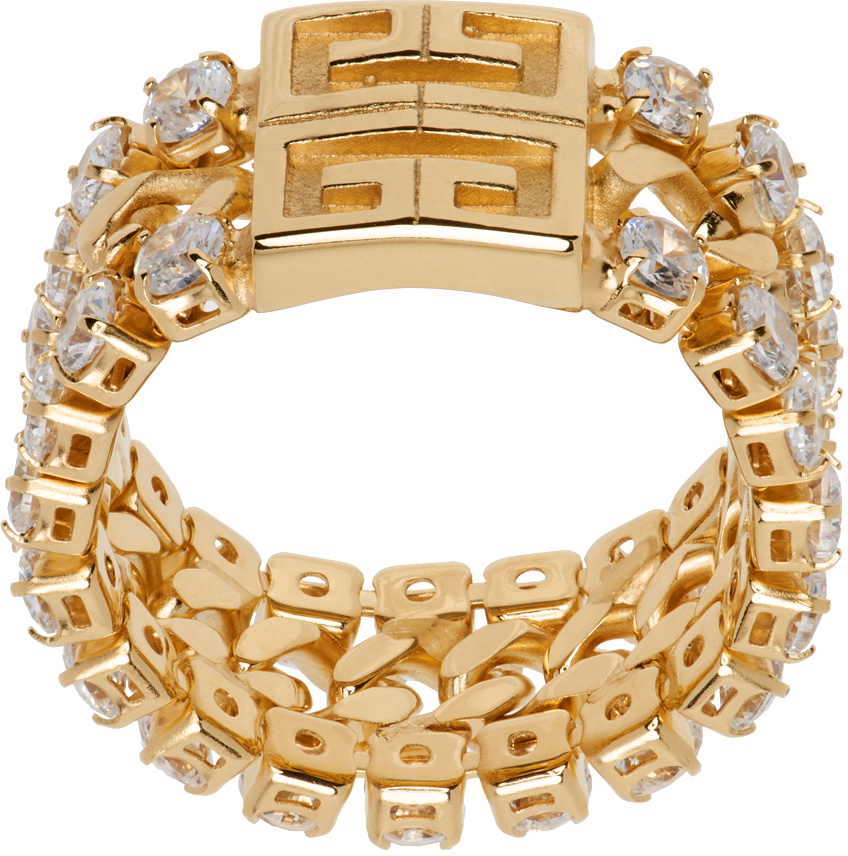 Givenchy Gold 4G Crystal Ring Givenchy