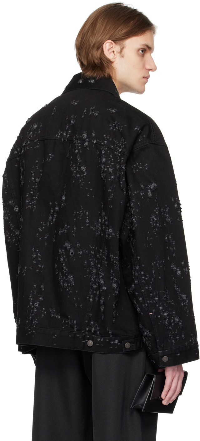 Acne Studios Black Distressed Denim Jacket Acne Studios