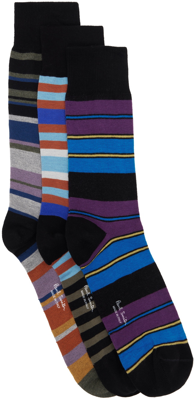 Paul Smith Three-Pack Multicolor Multi-Stripe Socks Paul Smith