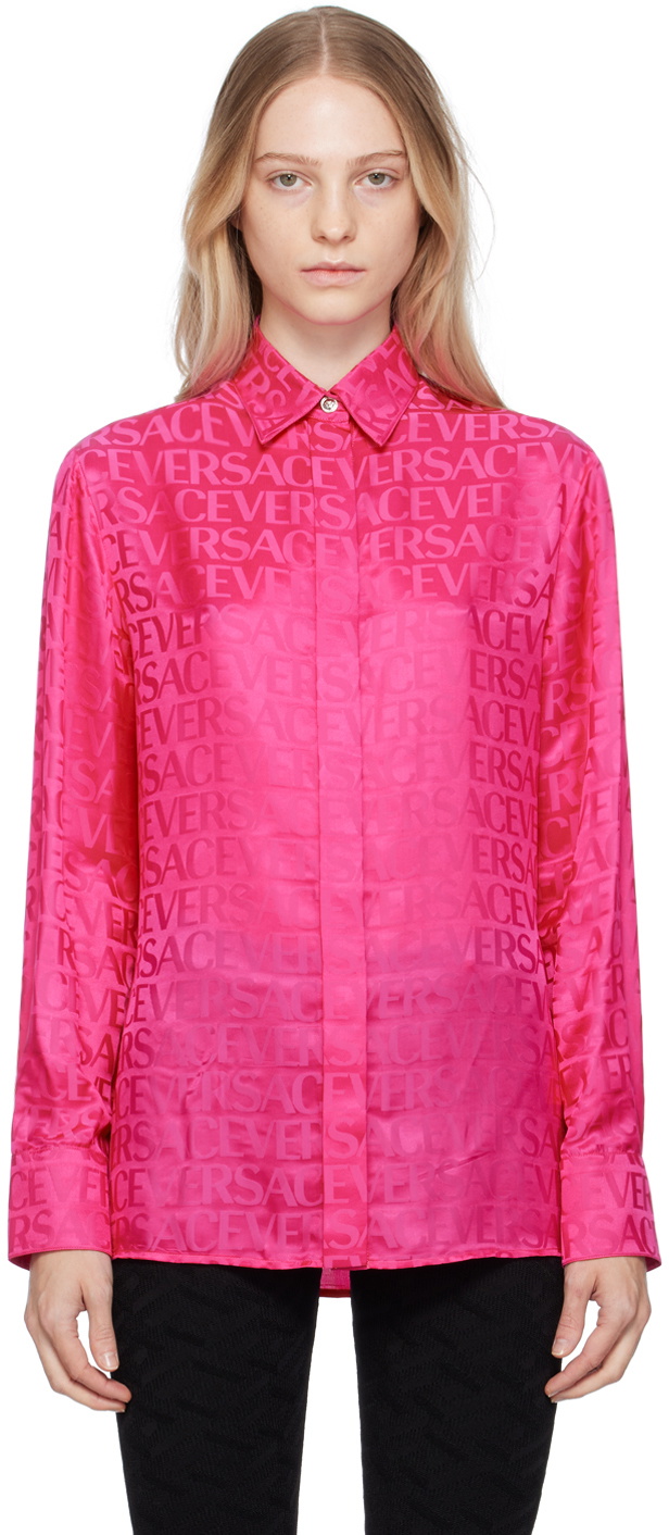 Versace Pink Allover Shirt Versace