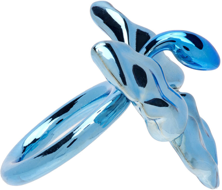 HUGO KREIT SSENSE Exclusive Blue Bow Ring Hugo Kreit