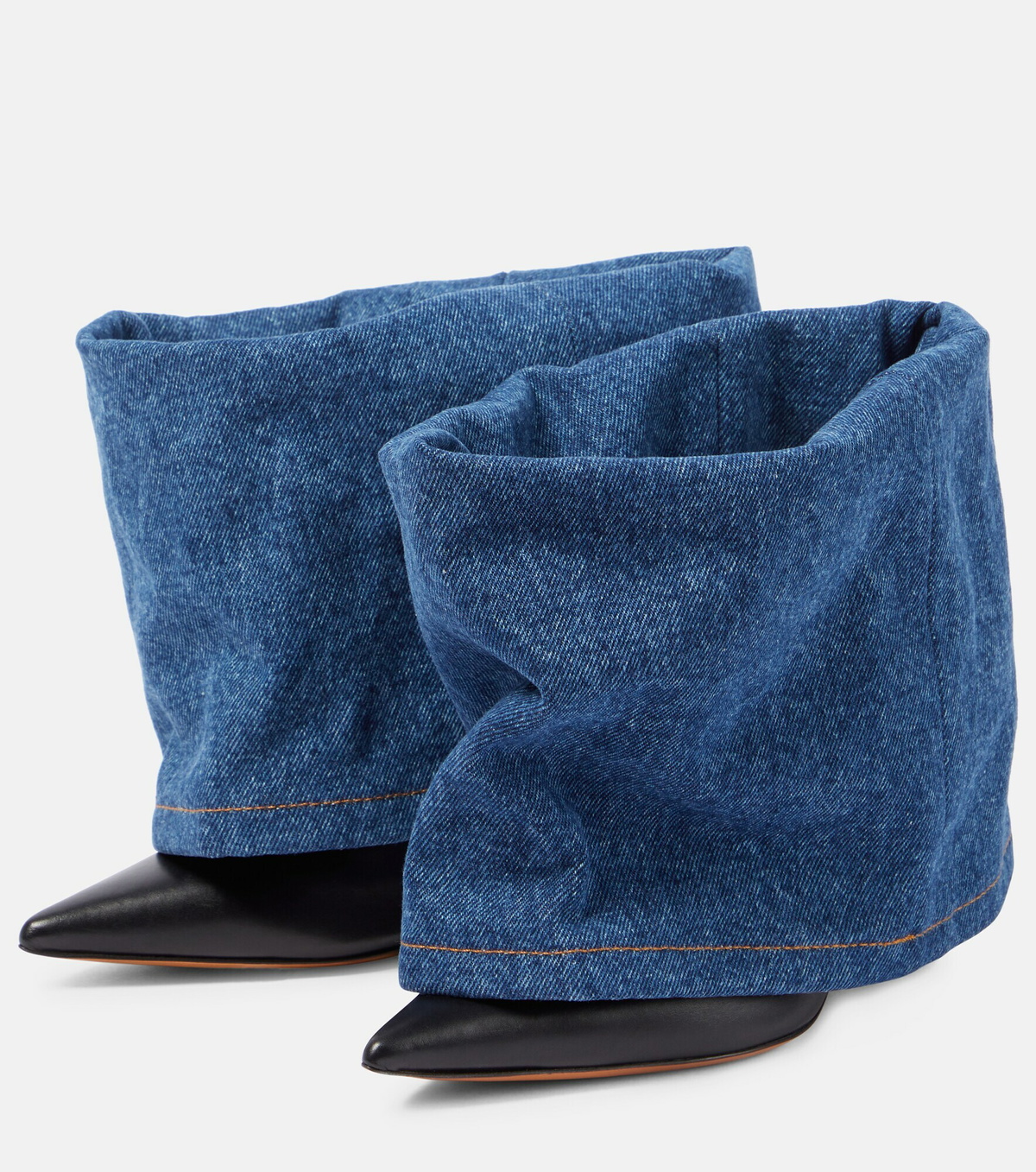 Loewe - Denim and leather ankle boots Loewe