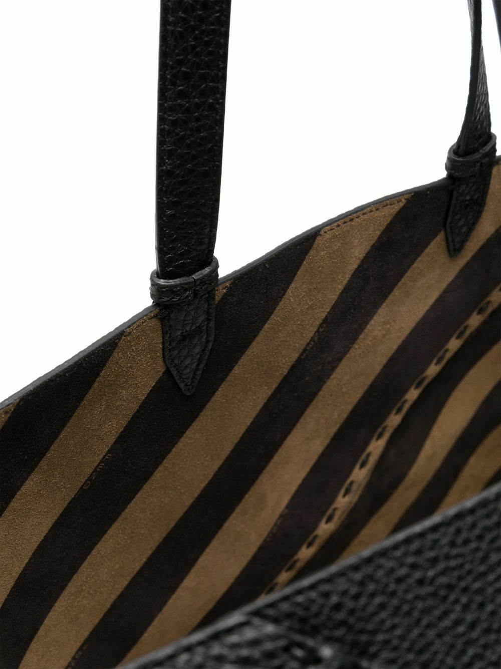 FENDI Black Large Selleria Diagonal Shopper Tote Bag Fendi