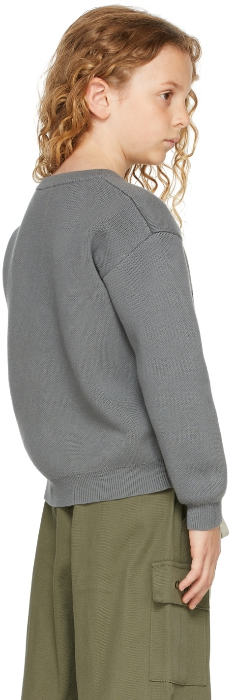 drew house SSENSE Exclusive Kids Gray Painted Mascot Sweater drew house