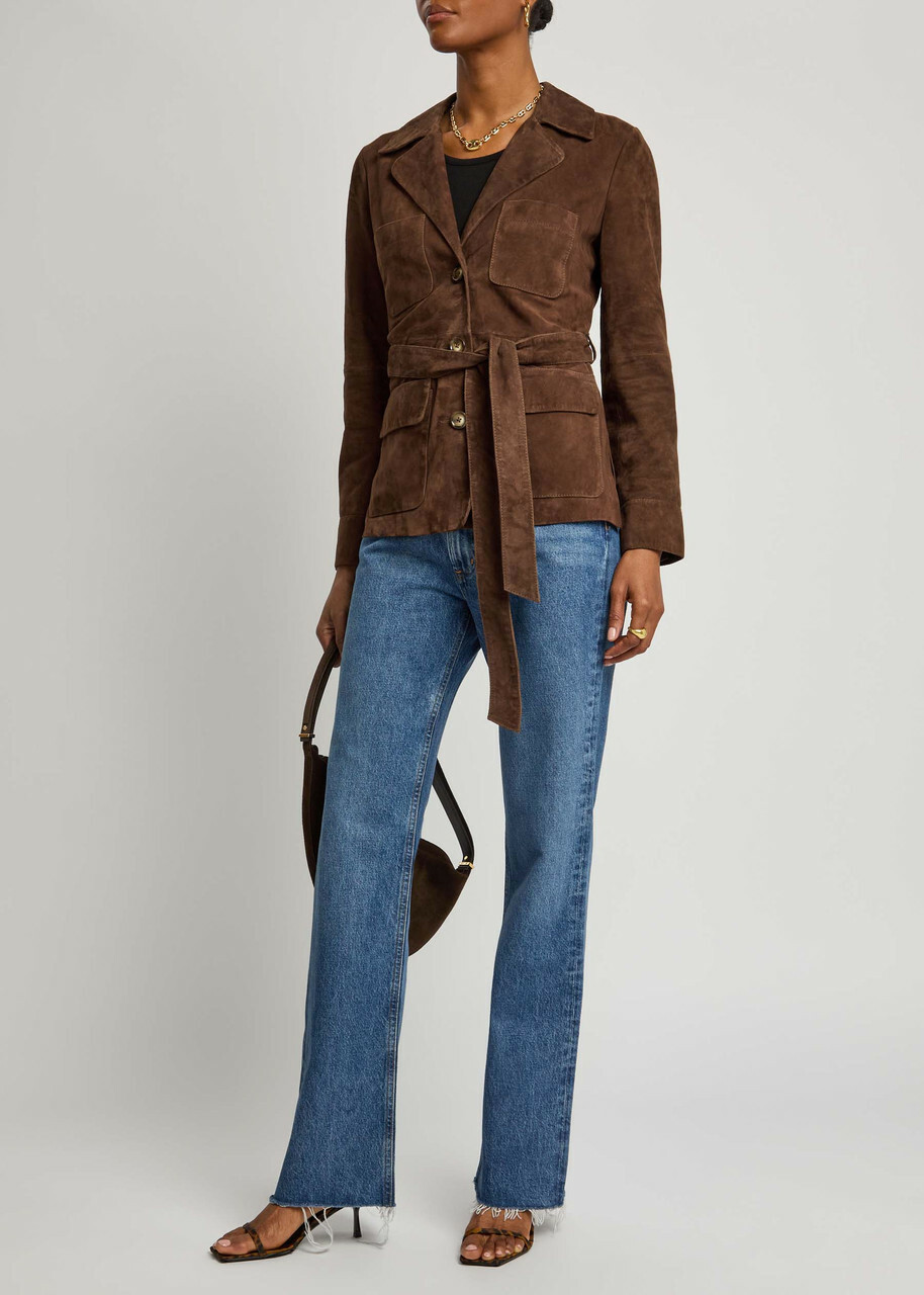 Rixo Juliana Suede Jacket Tan Rixo