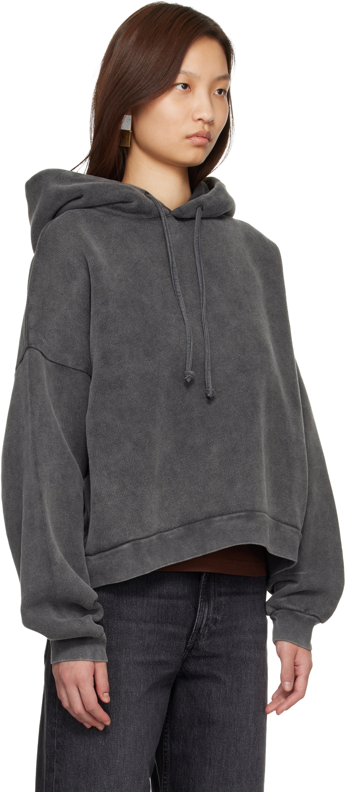 Acne Studios Gray Logo Patch Hoodie Acne Studios