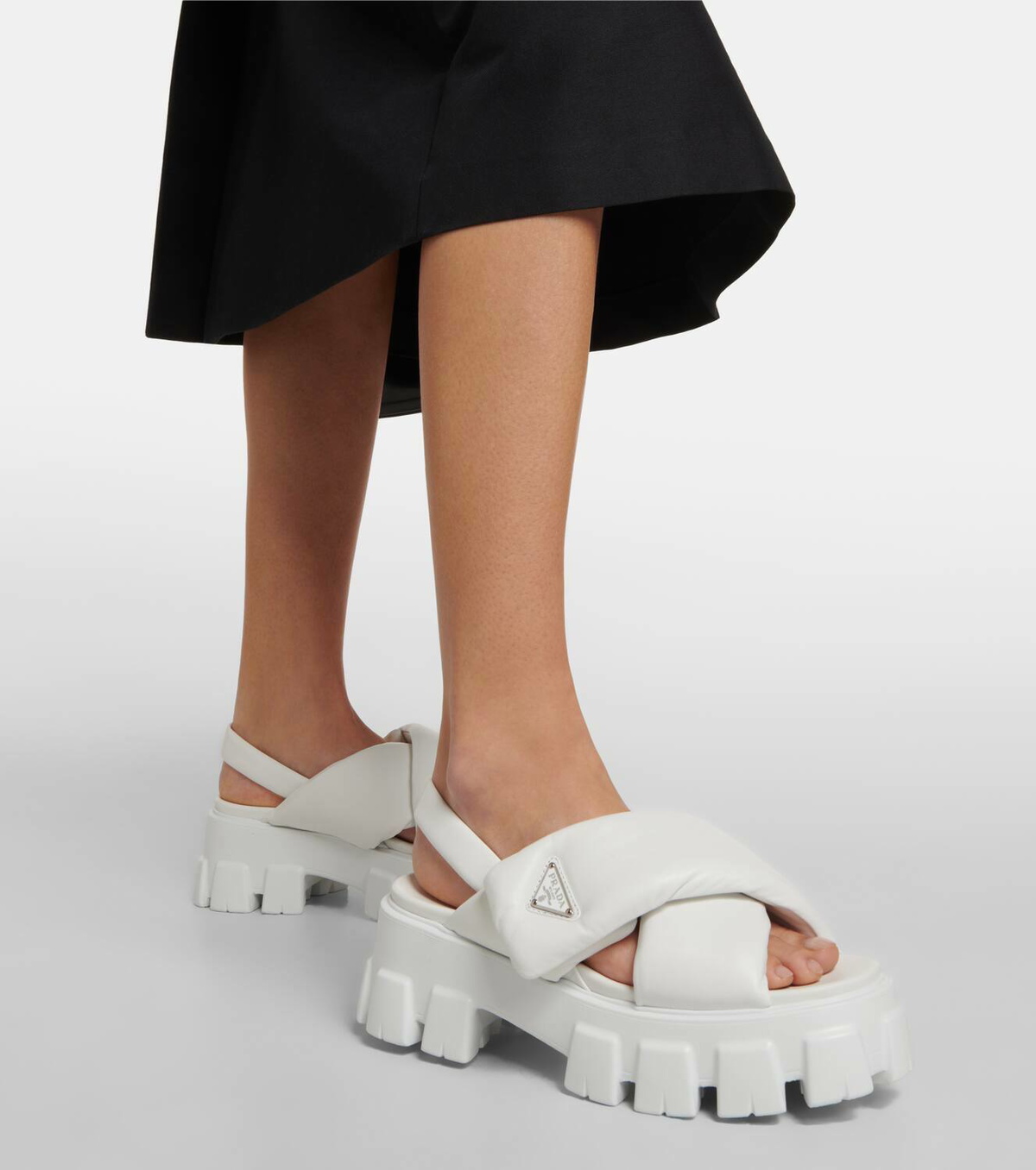 Prada Monolith padded leather platform sandals Prada