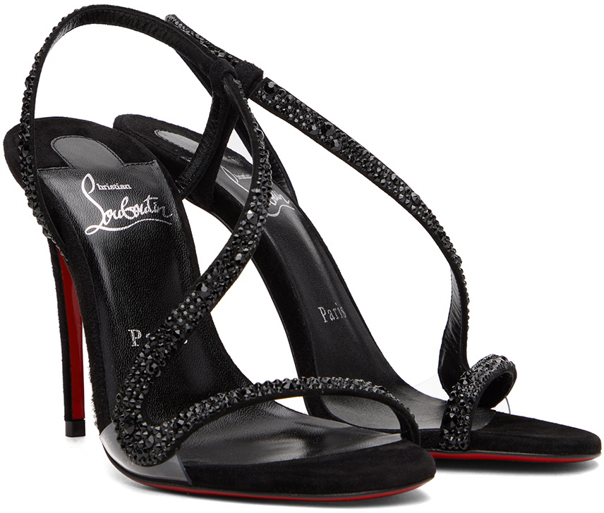 Christian Louboutin Black Rosalie Strass 100 Heeled Sandals Christian ...
