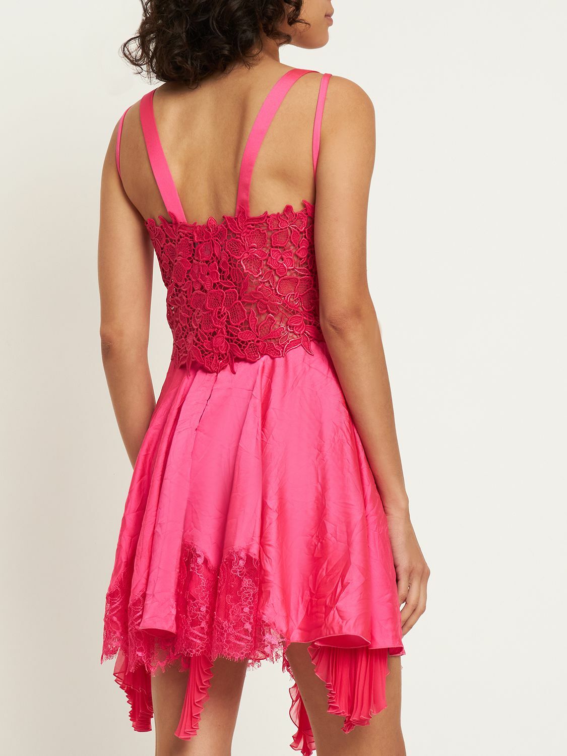 VERSACE - Satin & Lace Mini Dress Versace