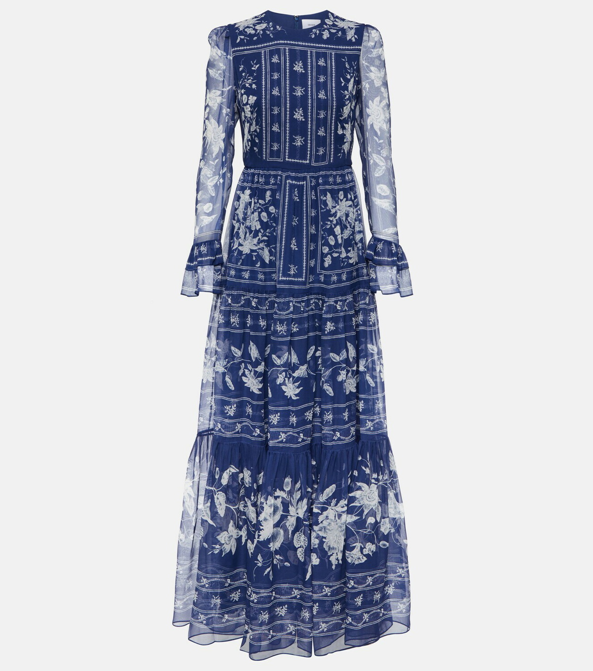 Erdem Printed silk-blend voile maxi dress Erdem