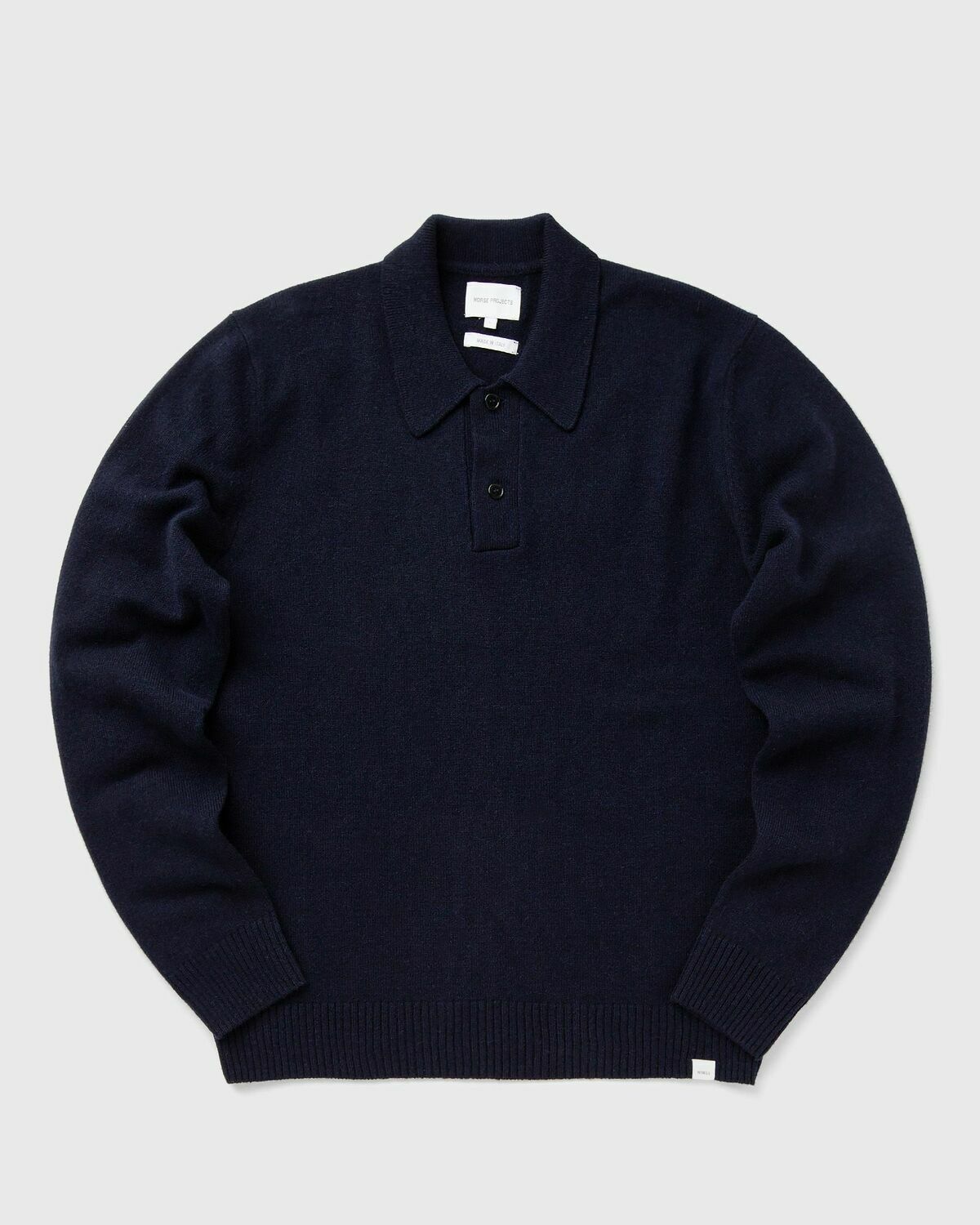 Norse Projects Standard Merino Lambswool Polo Blue Pullovers Norse Projects