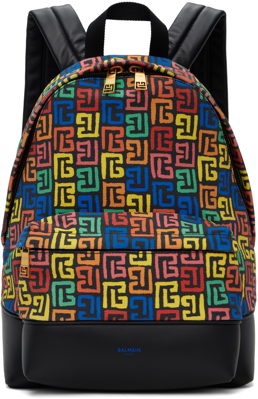 Balmain Multicolor PB Labyrinth Canvas Backpack Balmain