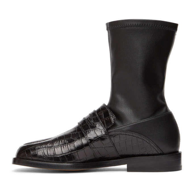 Maison Margiela Black Croc Loafer Tabi Boot Maison Margiela