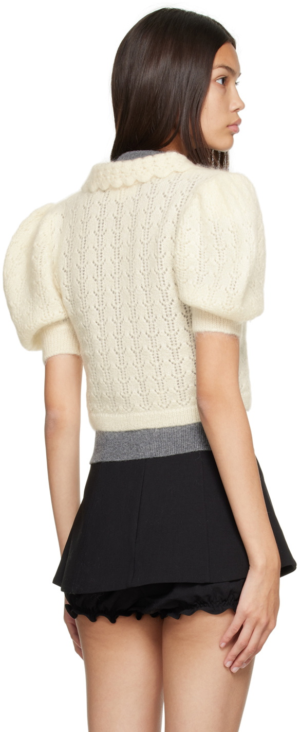 Shushu/Tong Off-White Pointelle Cardigan Shushu/Tong