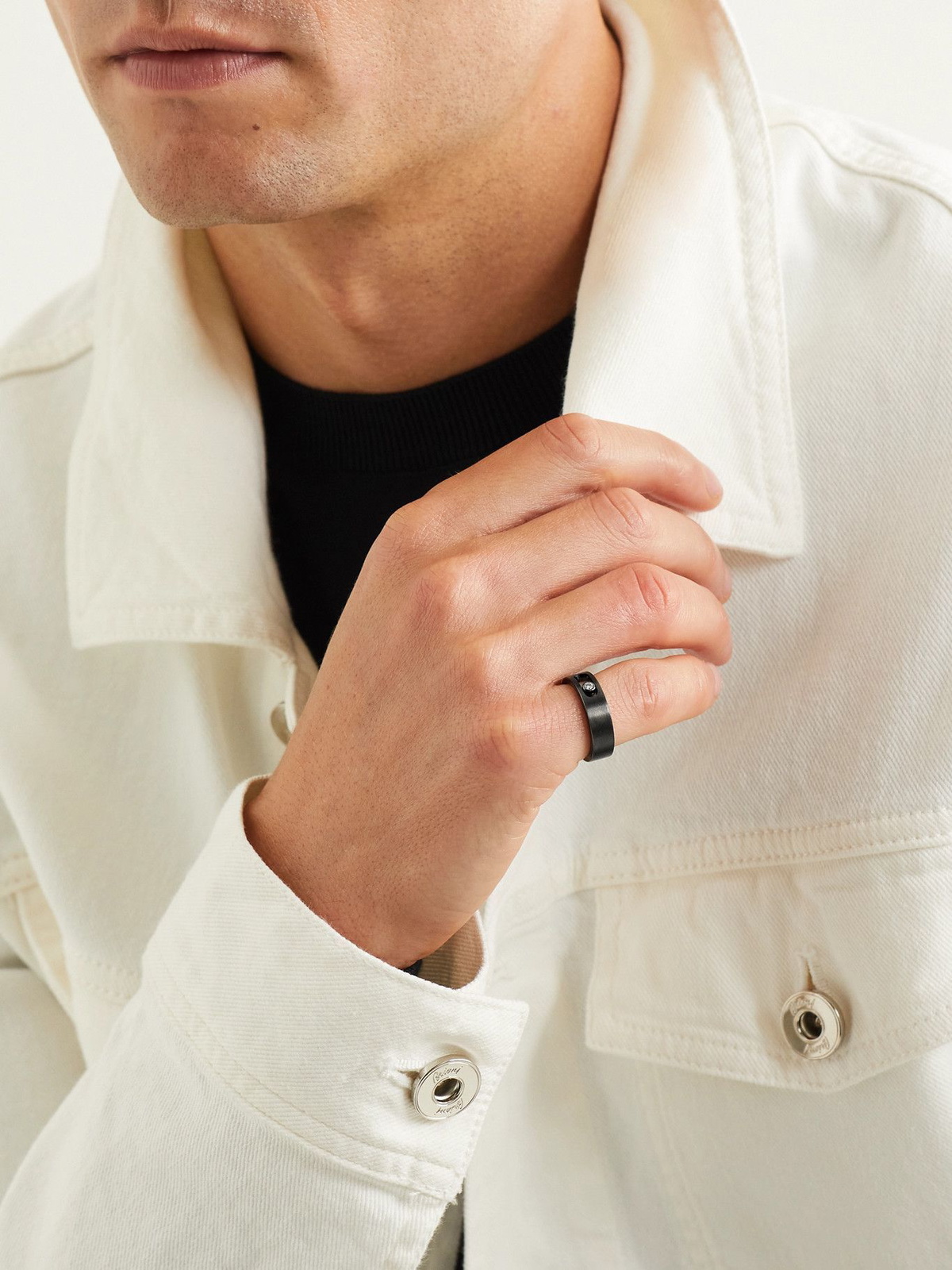 Messika - Move PM Graphite Titanium Diamond Ring - Silver Messika