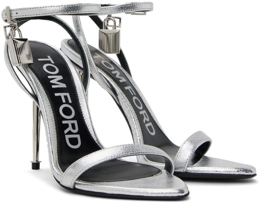 TOM FORD Silver Padlock Heeled Sandals TOM FORD