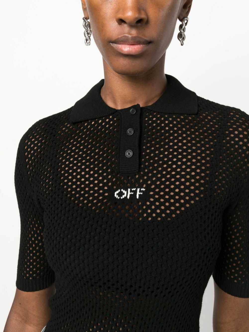 OFF-WHITE - Perforated Polo Shirt Off-White