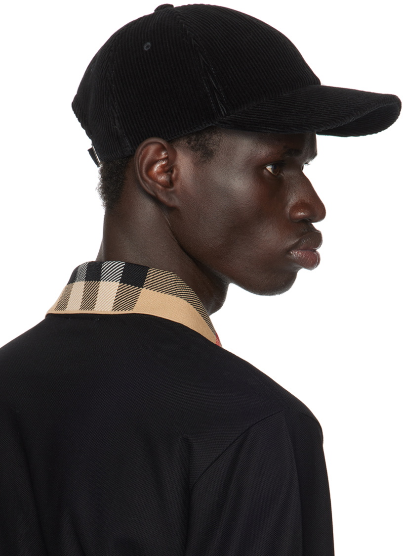 Burberry Black Corduroy Baseball Cap Burberry