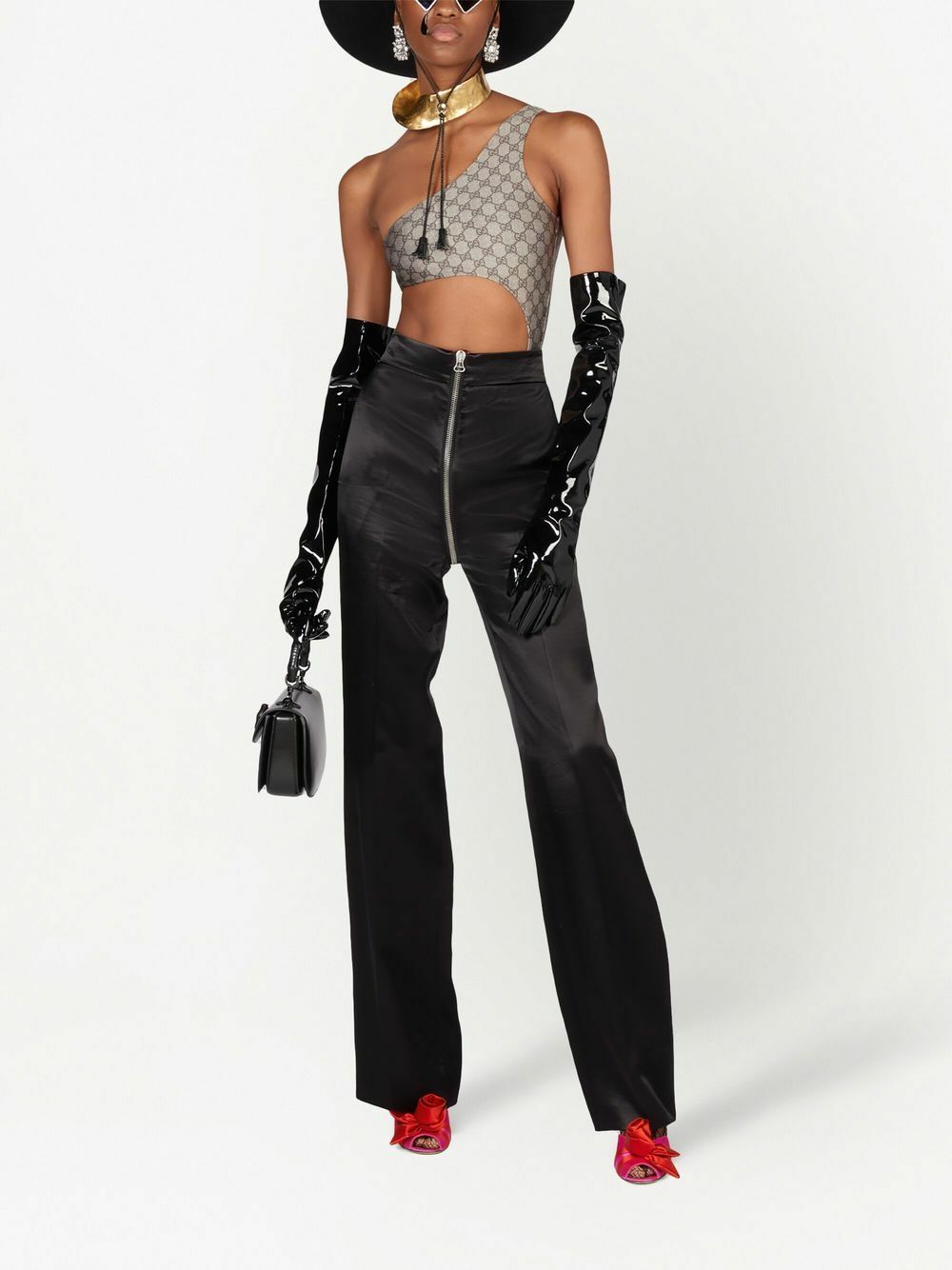 GUCCI - Gg Supreme Cut-out Swimsuit Gucci