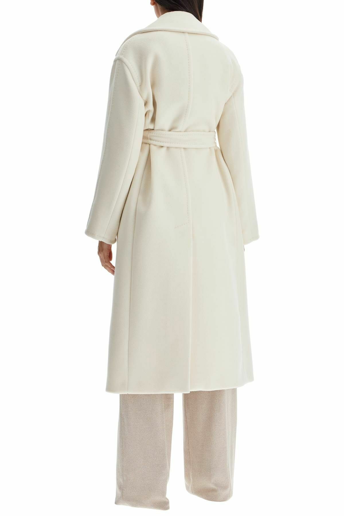 MAX MARA alpaca, wool and cashmere robe coat White Max Mara