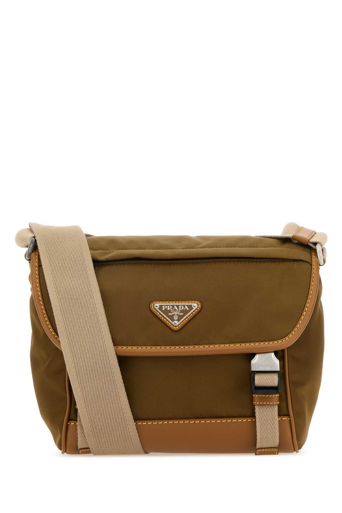Prada Two-tone Nylon And Leather Crossbody Bag Prada