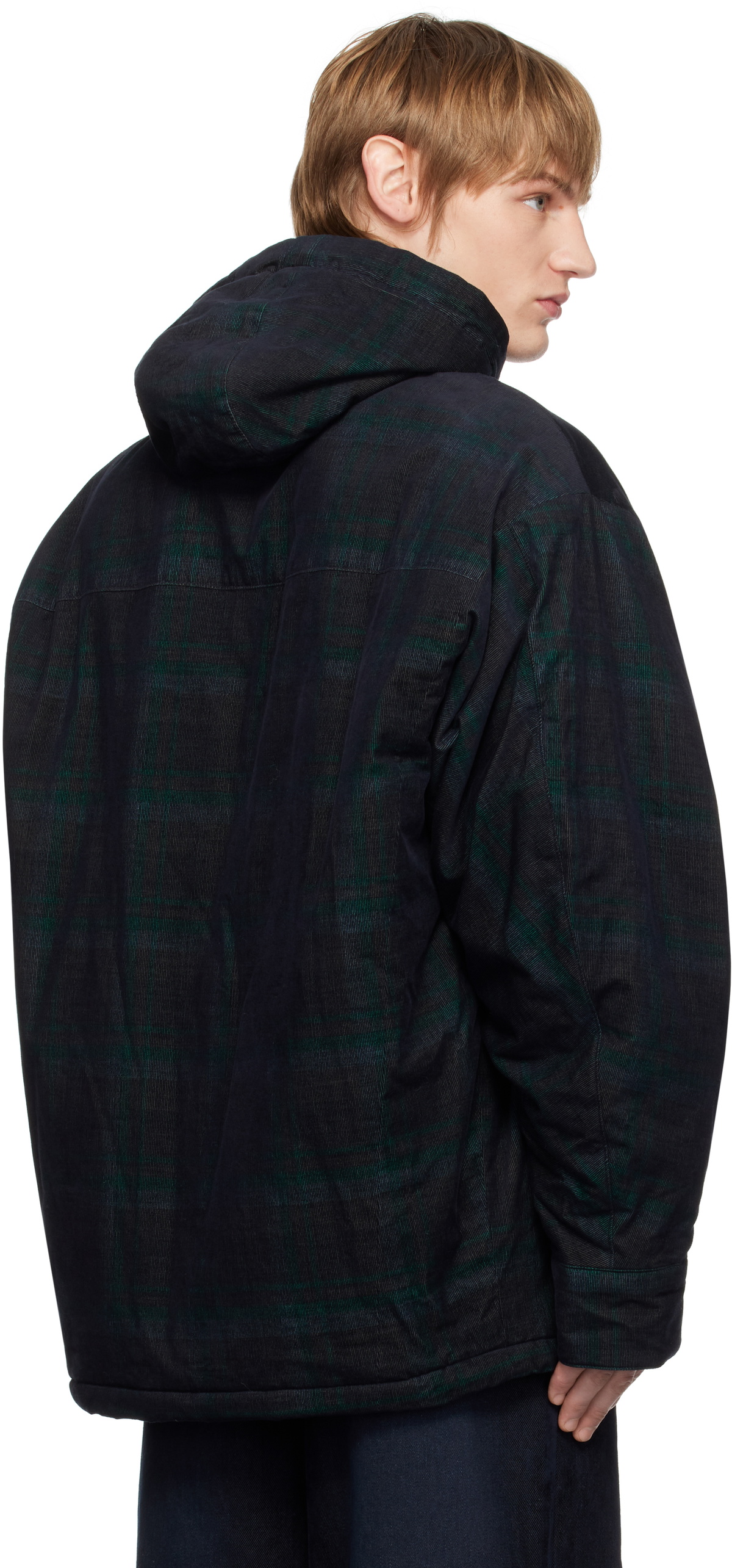 WOOYOUNGMI Navy & Green Check Overshirt Wooyoungmi