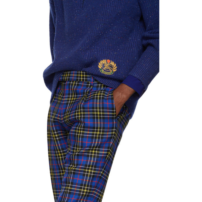 Burberry Blue Check Soho Trousers Burberry
