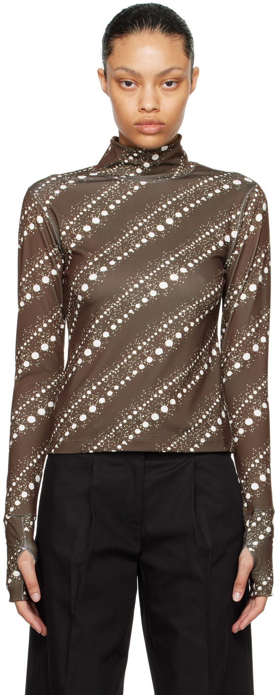 Kijun Brown Polka Dot Turtleneck Kijun